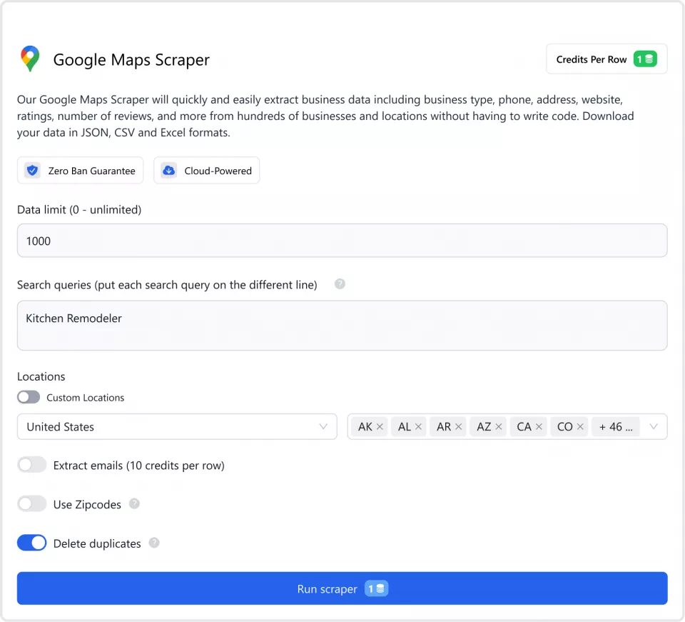 Google Maps Scraper | HasData