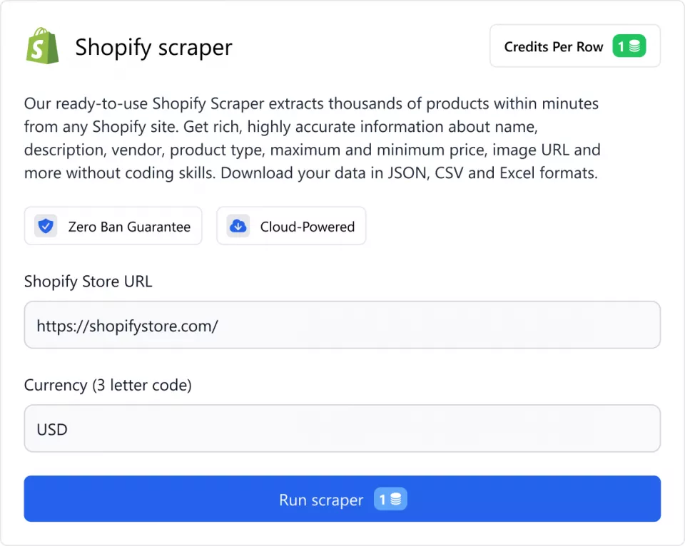 Shopify Scraper | HasData